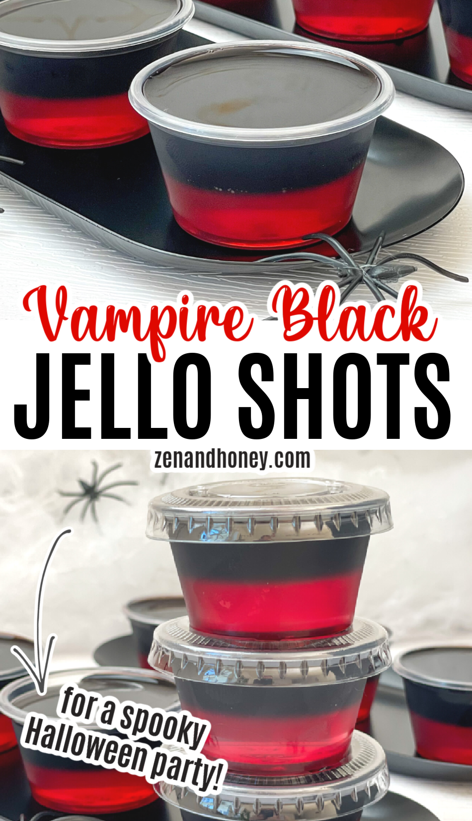 Magic Black Jello Shots for Halloween - ZEN AND HONEY