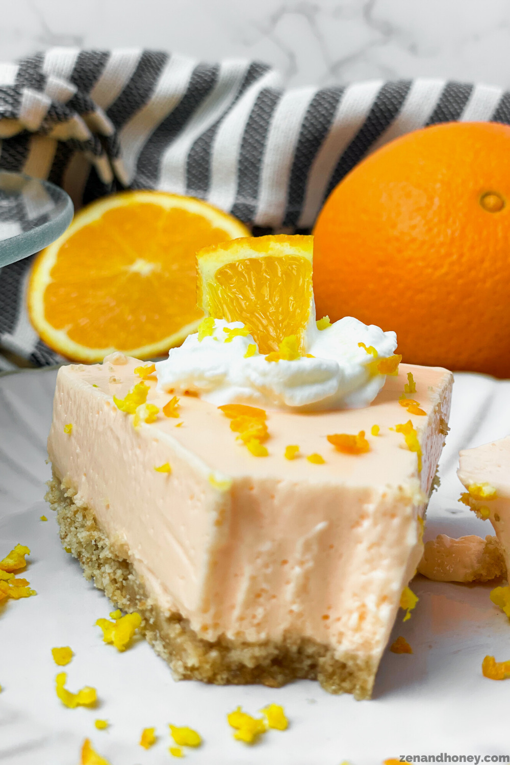 No-Bake Silky Orange Creamsicle Pie - ZEN AND HONEY