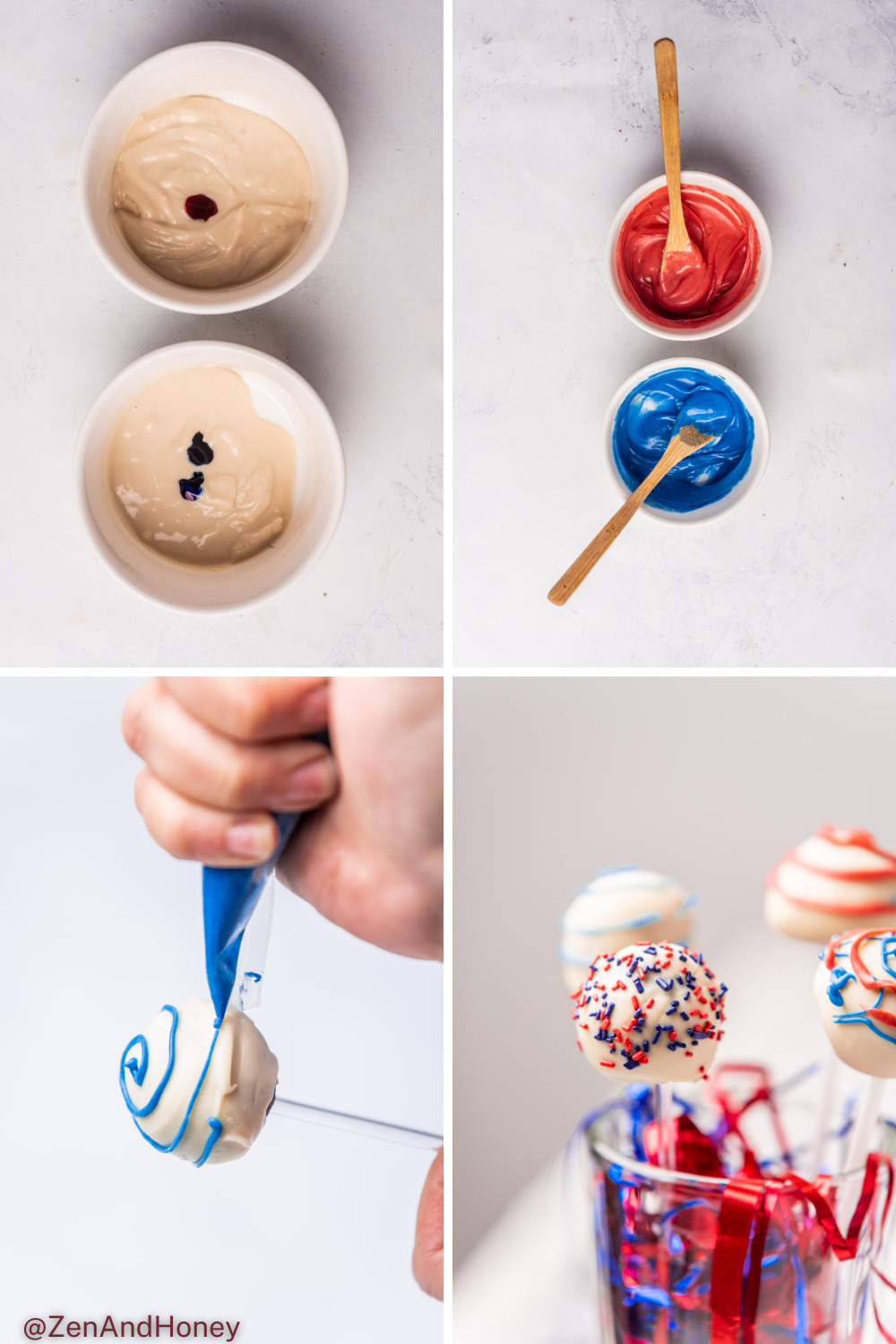 4th of July Cake Pops - ZEN AND HONEY