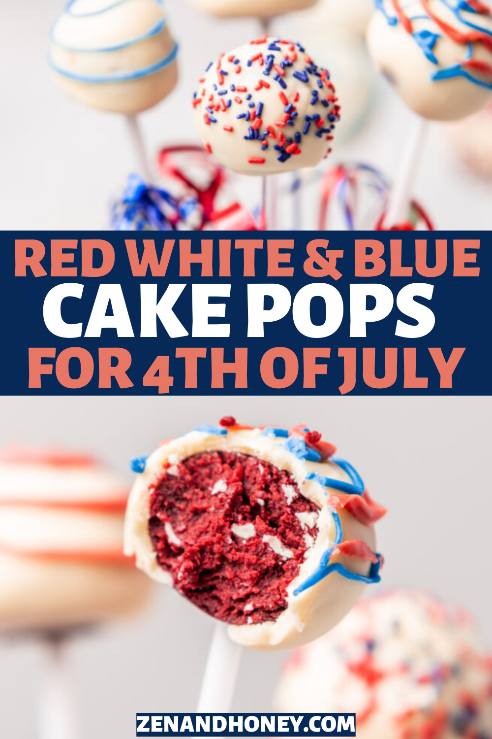 4th of July Cake Pops - ZEN AND HONEY