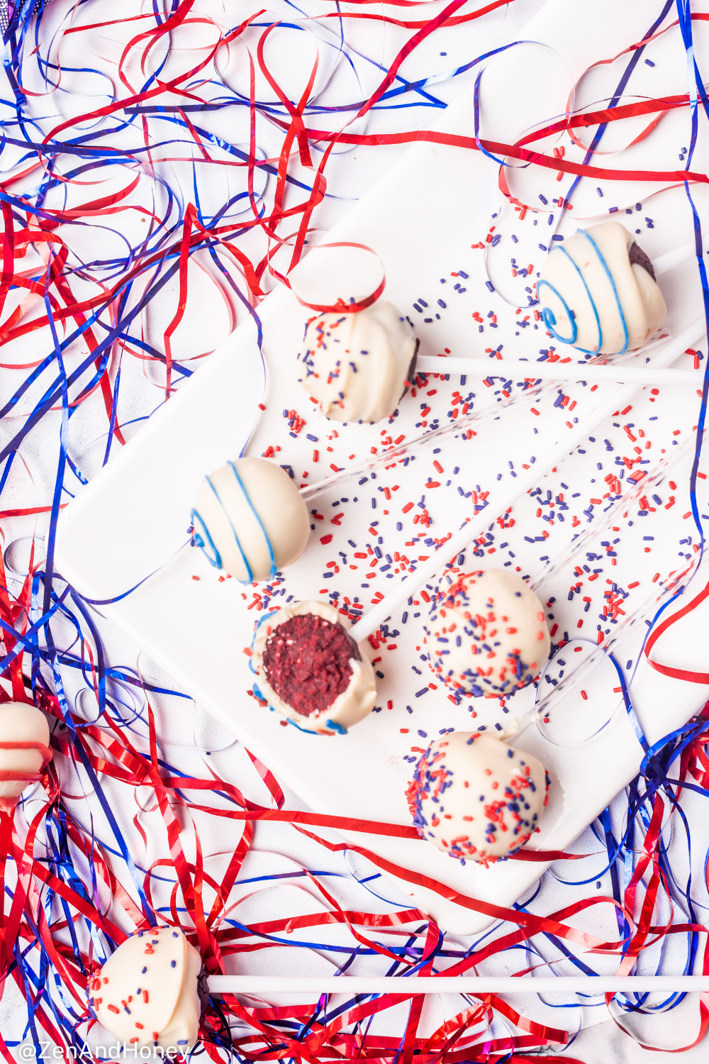 4th of July Cake Pops - ZEN AND HONEY