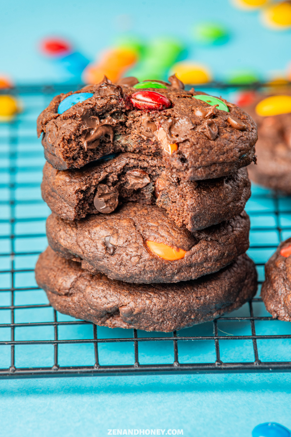 Chocolate M&M Cookies - ZEN AND HONEY