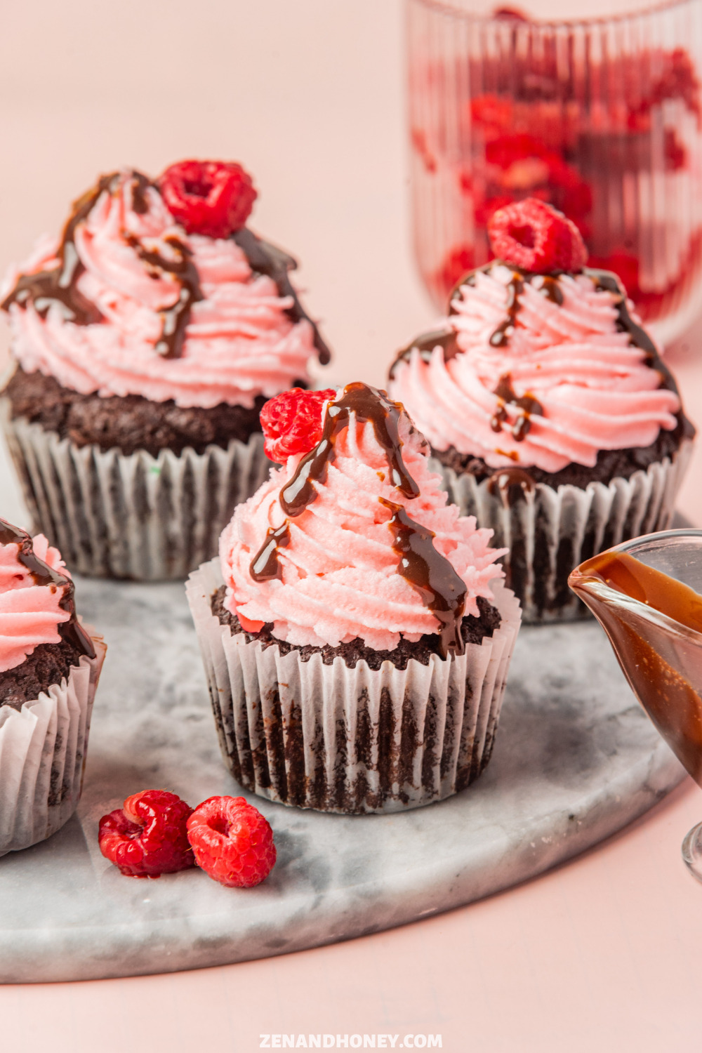 Chocolate Raspberry Cupcakes - ZEN AND HONEY