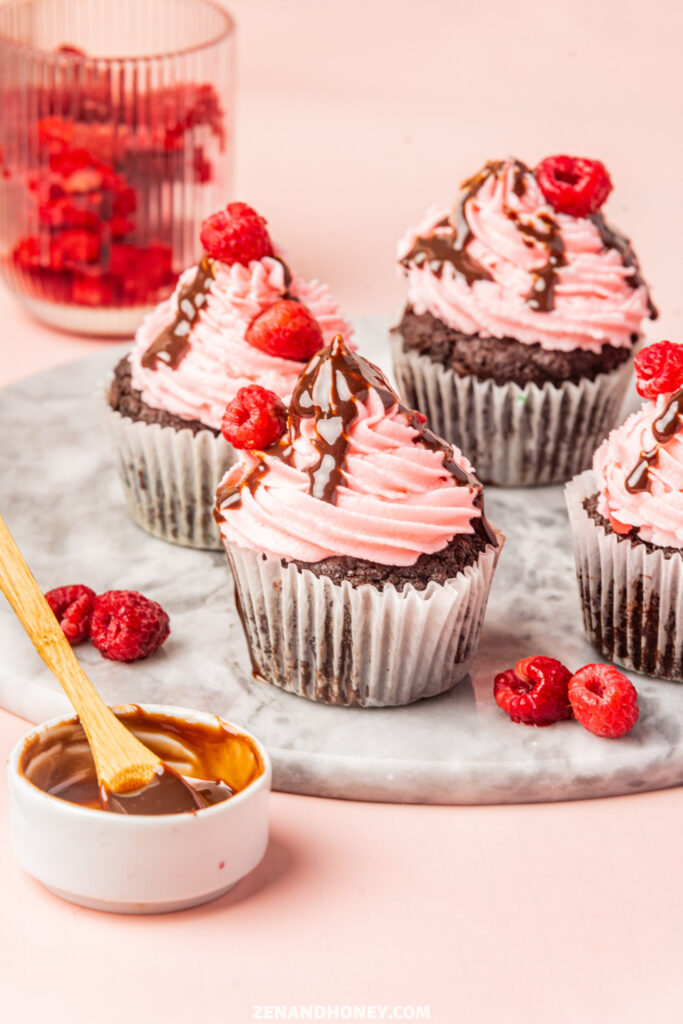 Chocolate Raspberry Cupcakes - ZEN AND HONEY