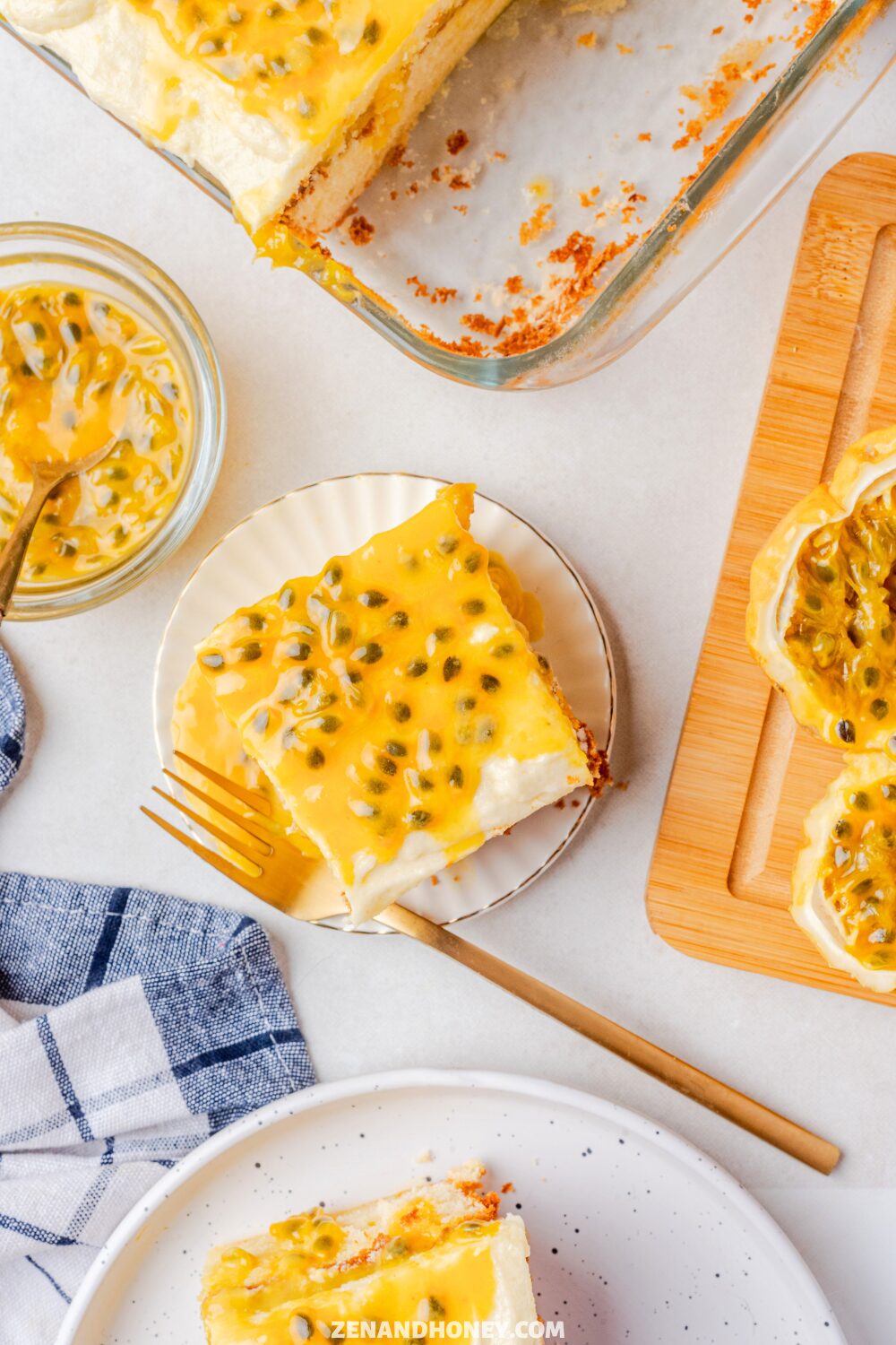 Passion Fruit Poke Cake - ZEN AND HONEY