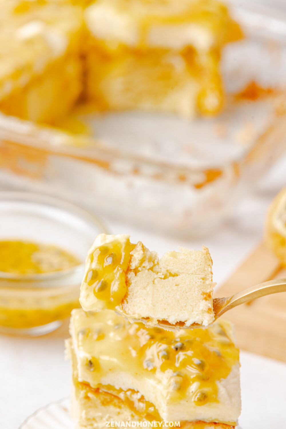 Passion Fruit Poke Cake - ZEN AND HONEY
