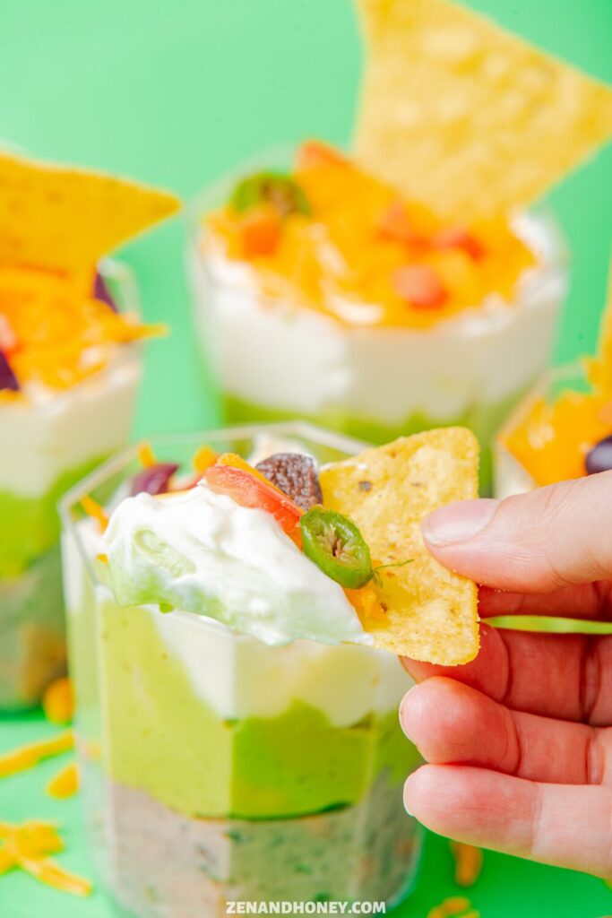Mexican 7 Layer Dip Cups - ZEN AND HONEY