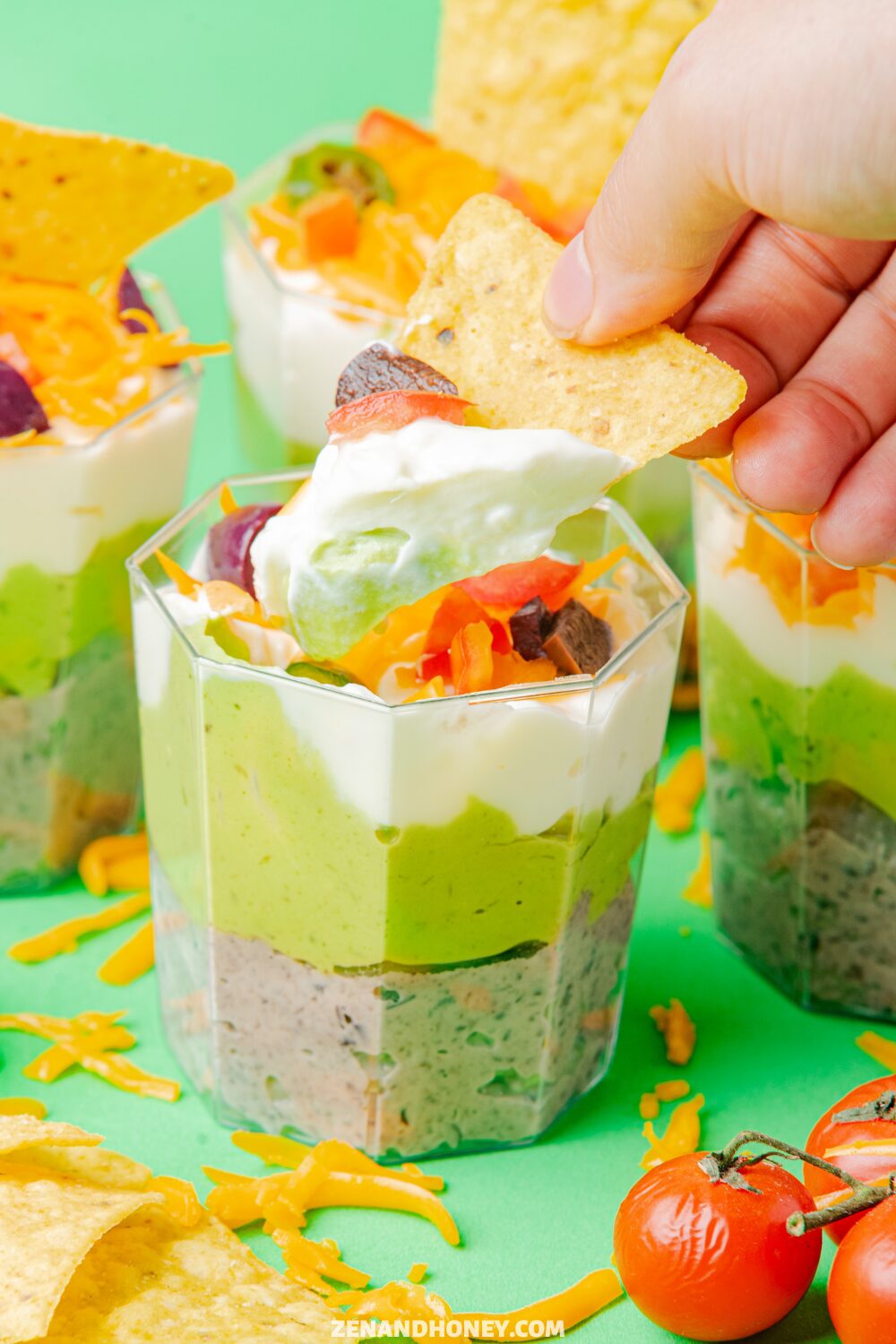 Mexican 7 Layer Dip Cups - ZEN AND HONEY