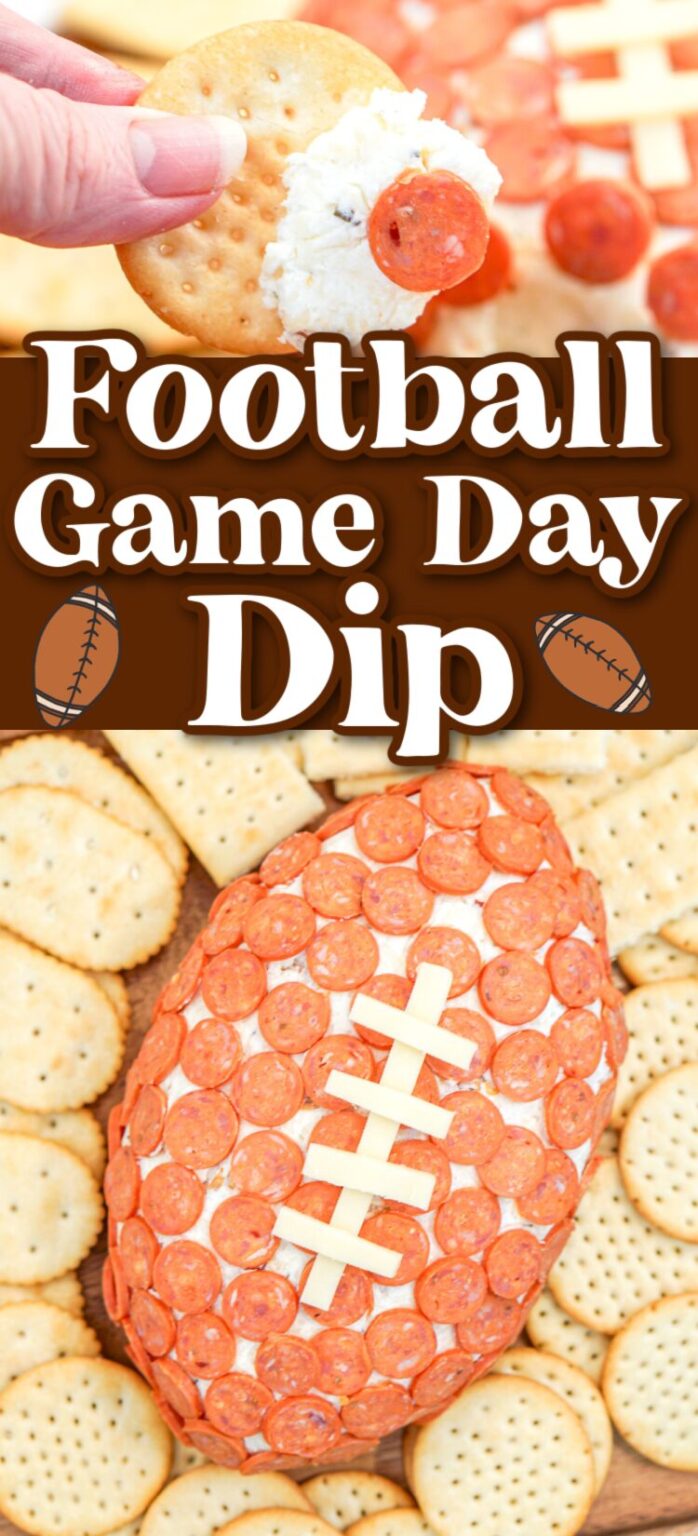 Football Shaped Pepperoni Game Day Dip - ZEN AND HONEY